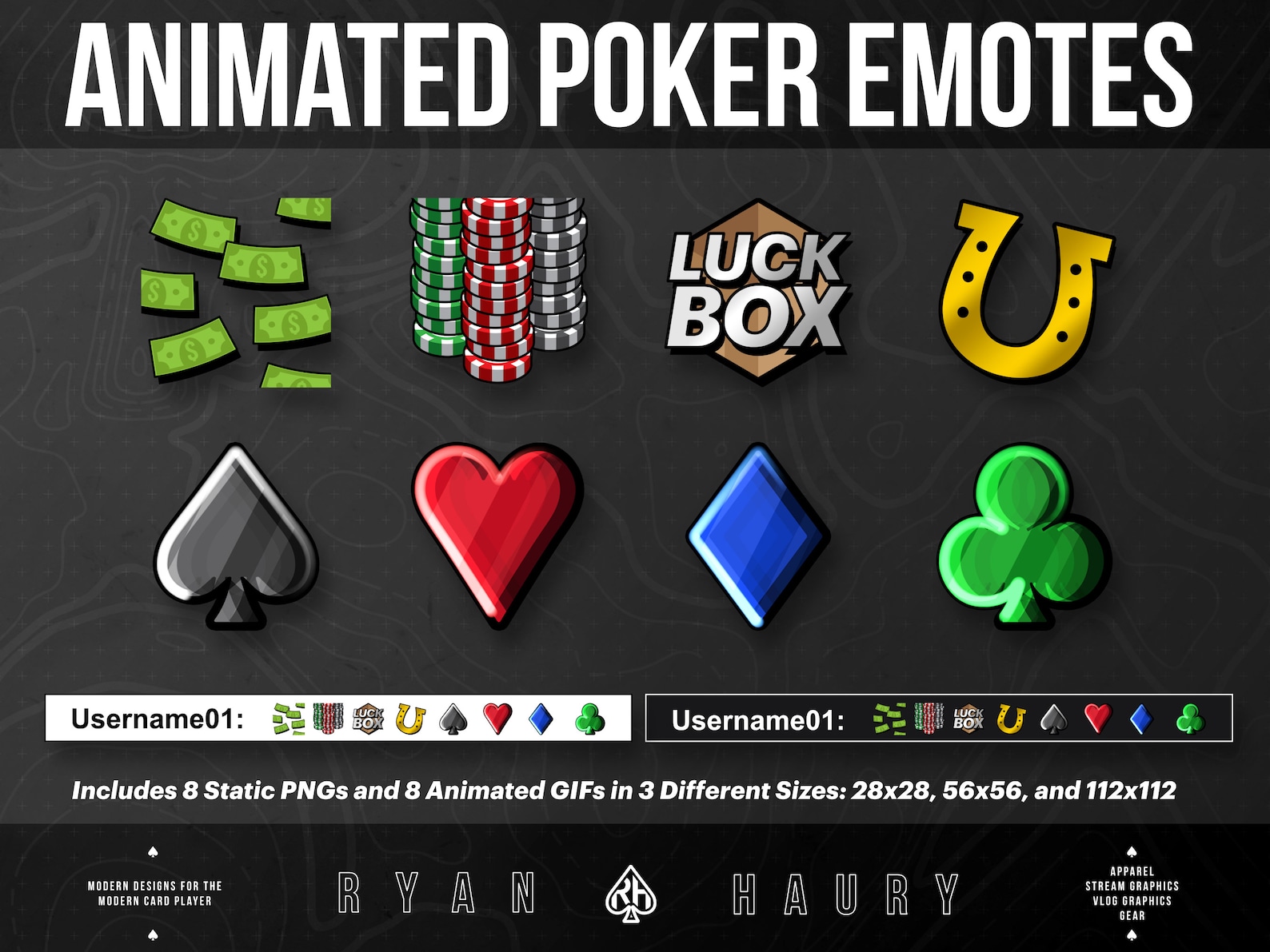 Animated Poker Emotes Icons Pack for Livestream Chat Twitch Discord ...