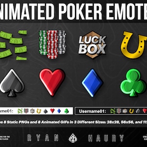 Animated Poker Emotes Icons Pack for Livestream Chat Twitch Discord ...