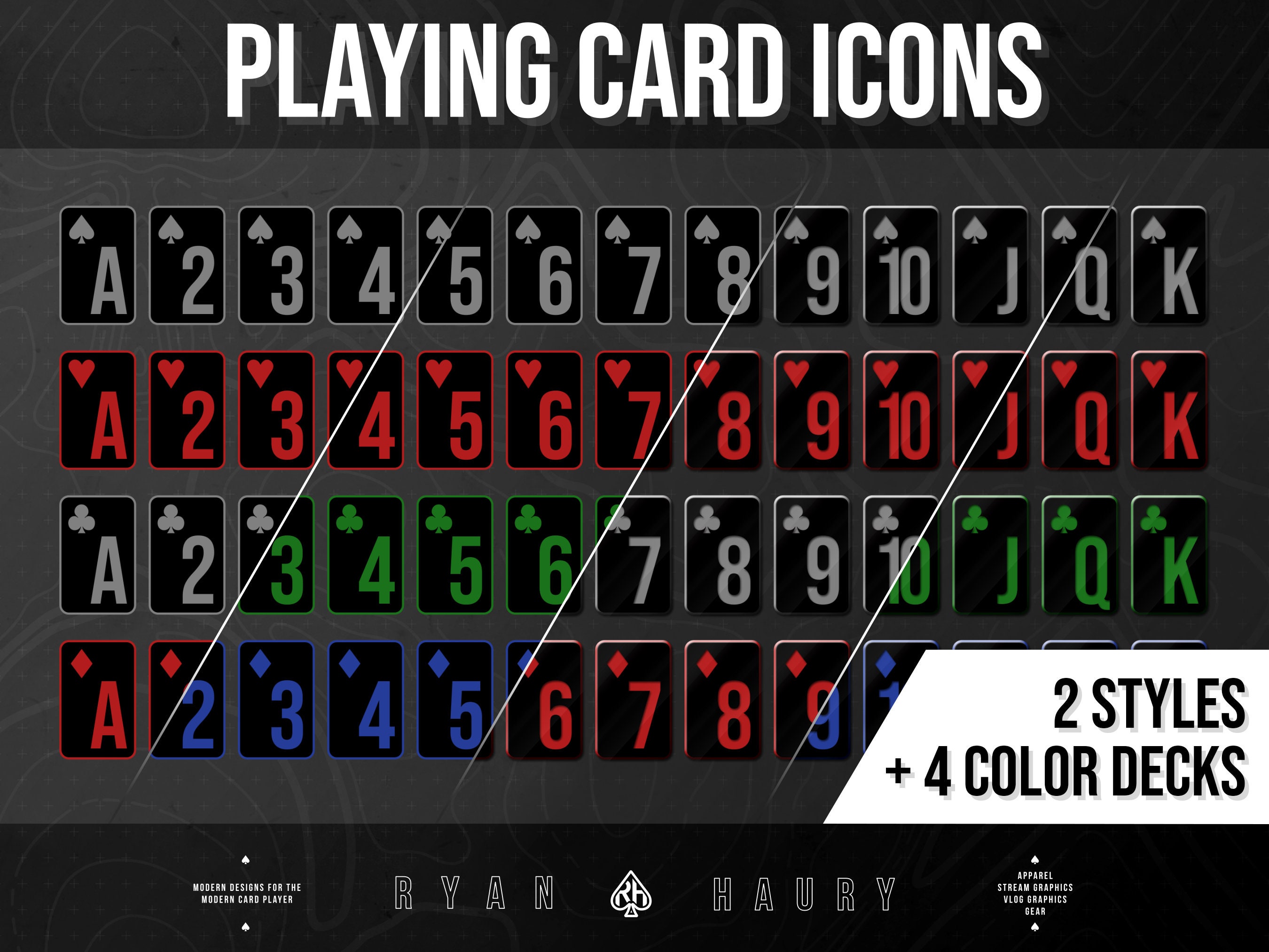 Poker Vlog Playing Card Graphics Pack for Poker Vlogs 52 Cards PNG ...