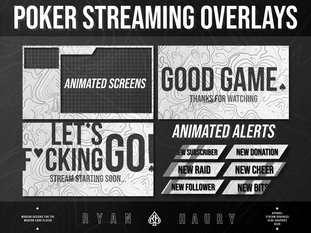 Animated Poker Livestream Overlays Topographic Map Inverted Playing ...