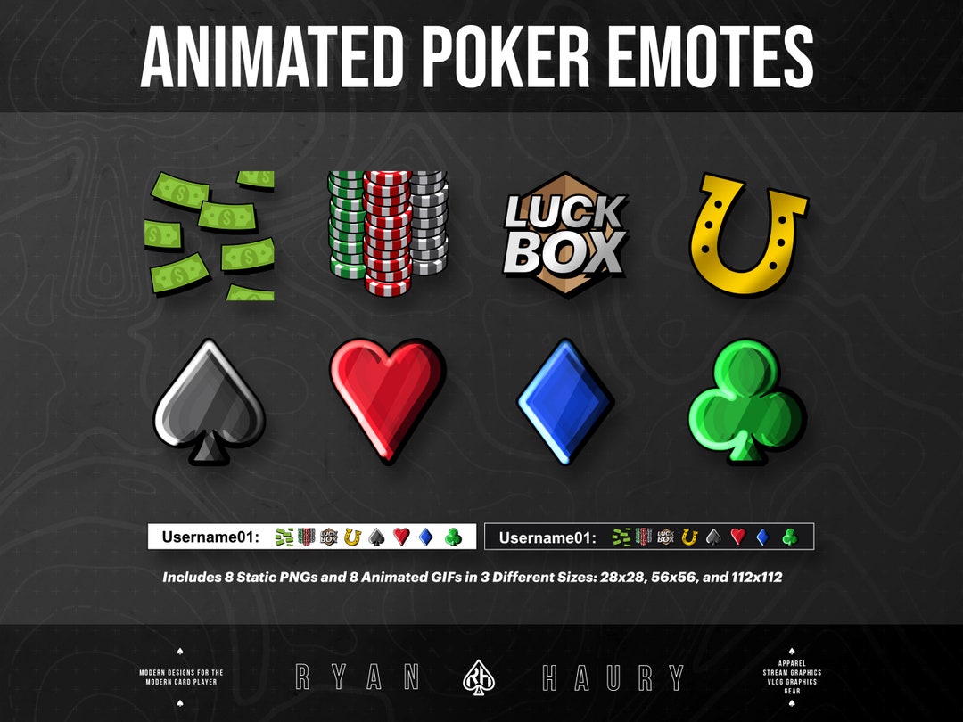 Animated Poker Emotes Icons Pack for Livestream Chat Twitch Discord ...