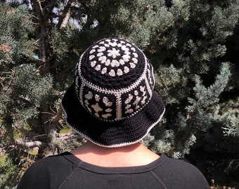 Waffle Recycled Cotton Bucket Hat Handmade Crochet / Macrame Style ...