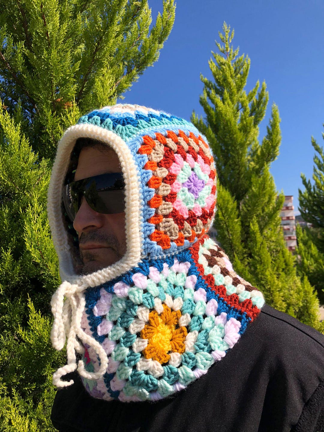 Crochet Balaclava for Men, Crochet Balaclava, Crochet Granny Square ...