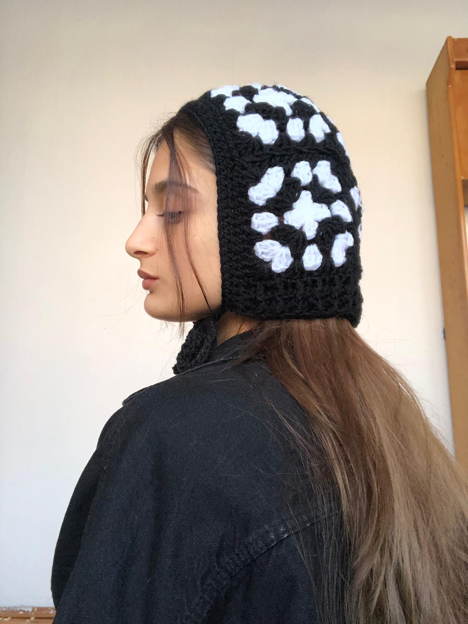 Crochet Granny Square Bonnet, Granny Square Bonnet, Crochet Bonnet ...