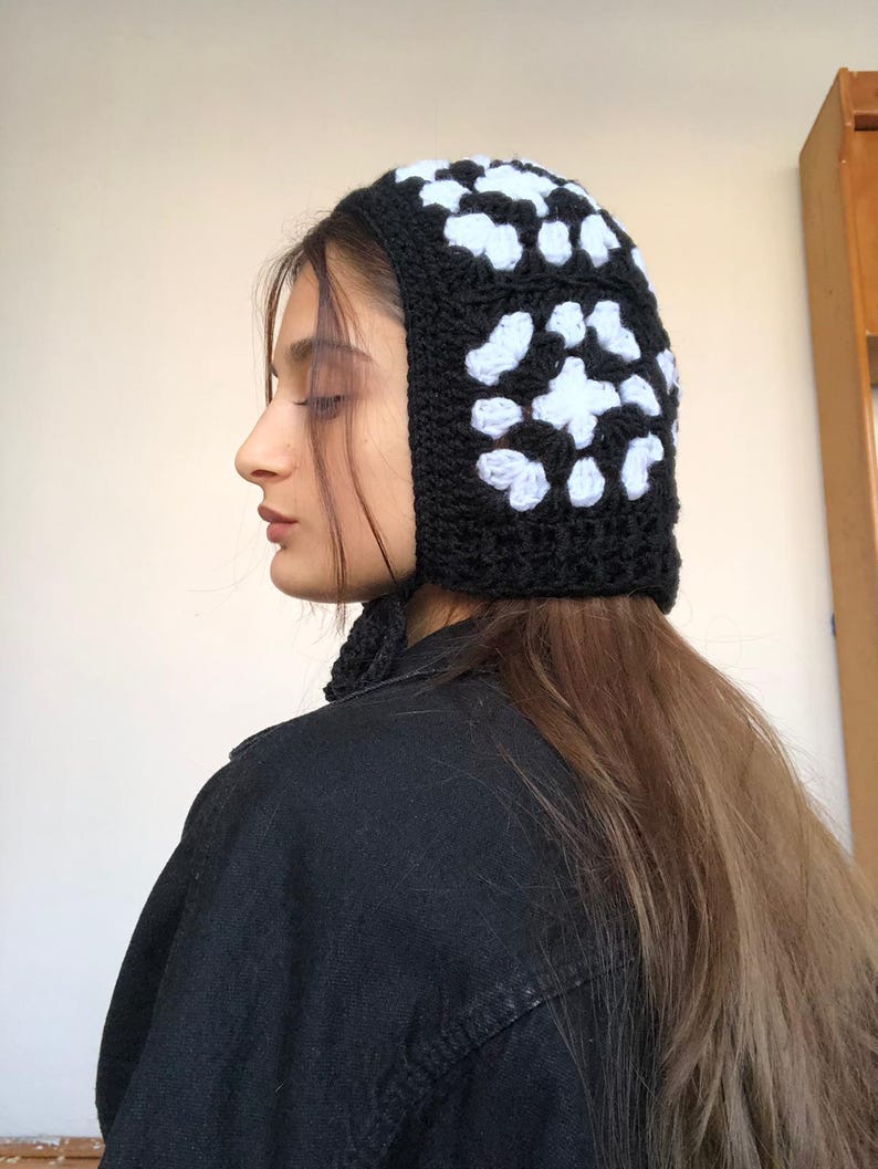 Crochet Granny Square Bonnet, Granny Square Bonnet, Crochet Bonnet ...