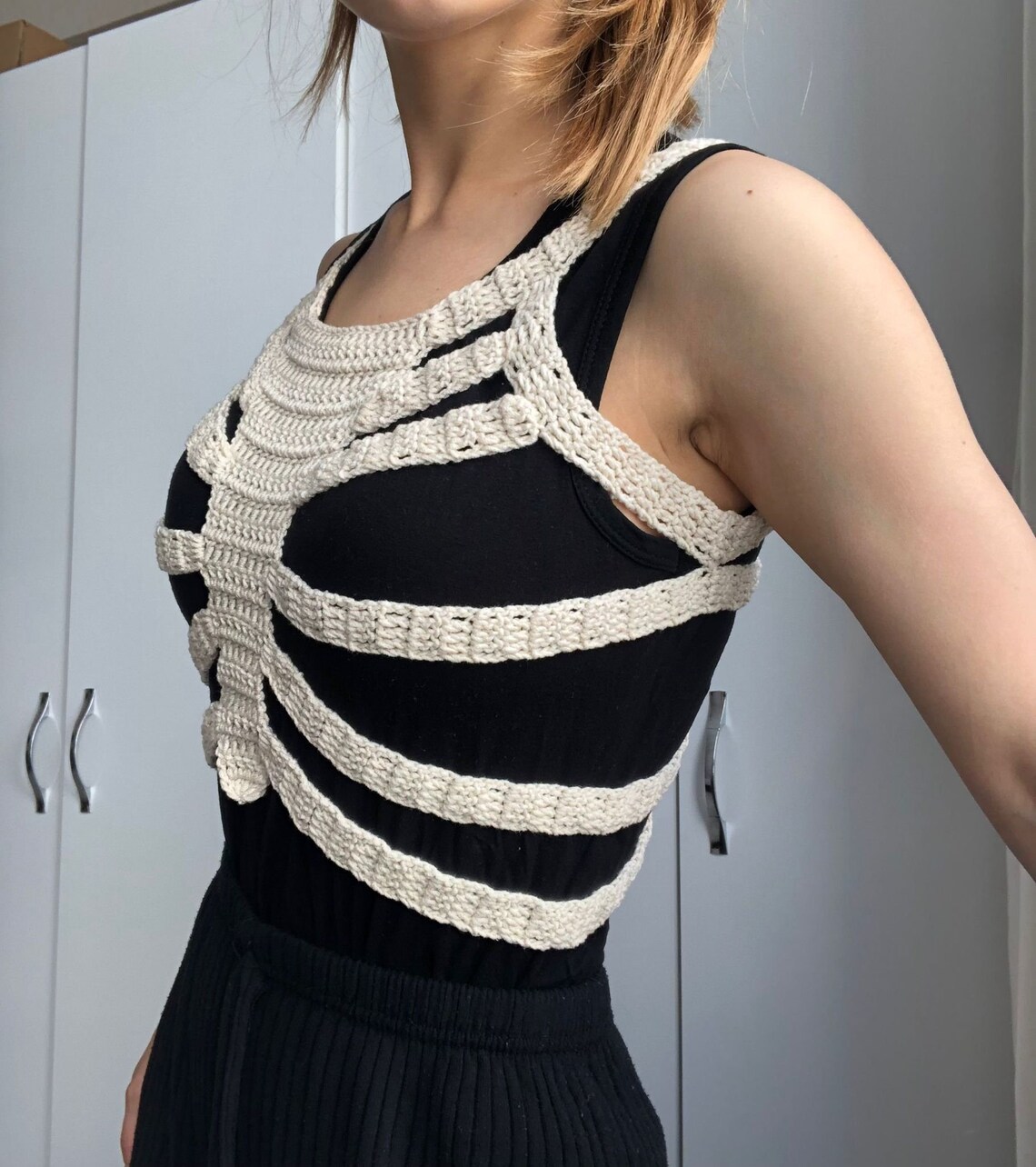 Crochet Skeleton Crop Top - Etsy