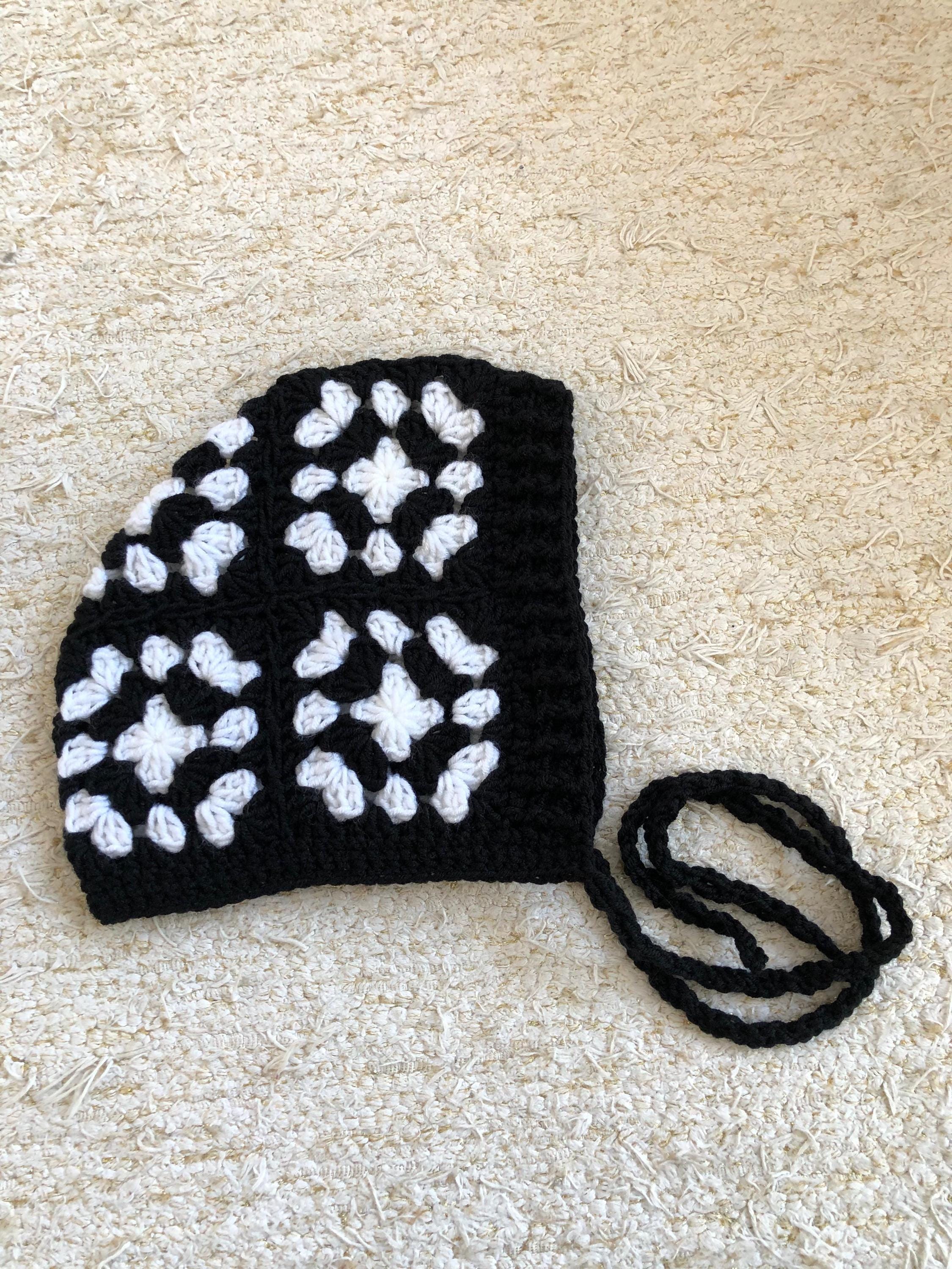 Crochet Granny Square Bonnet, Granny Square Bonnet, Crochet Bonnet ...