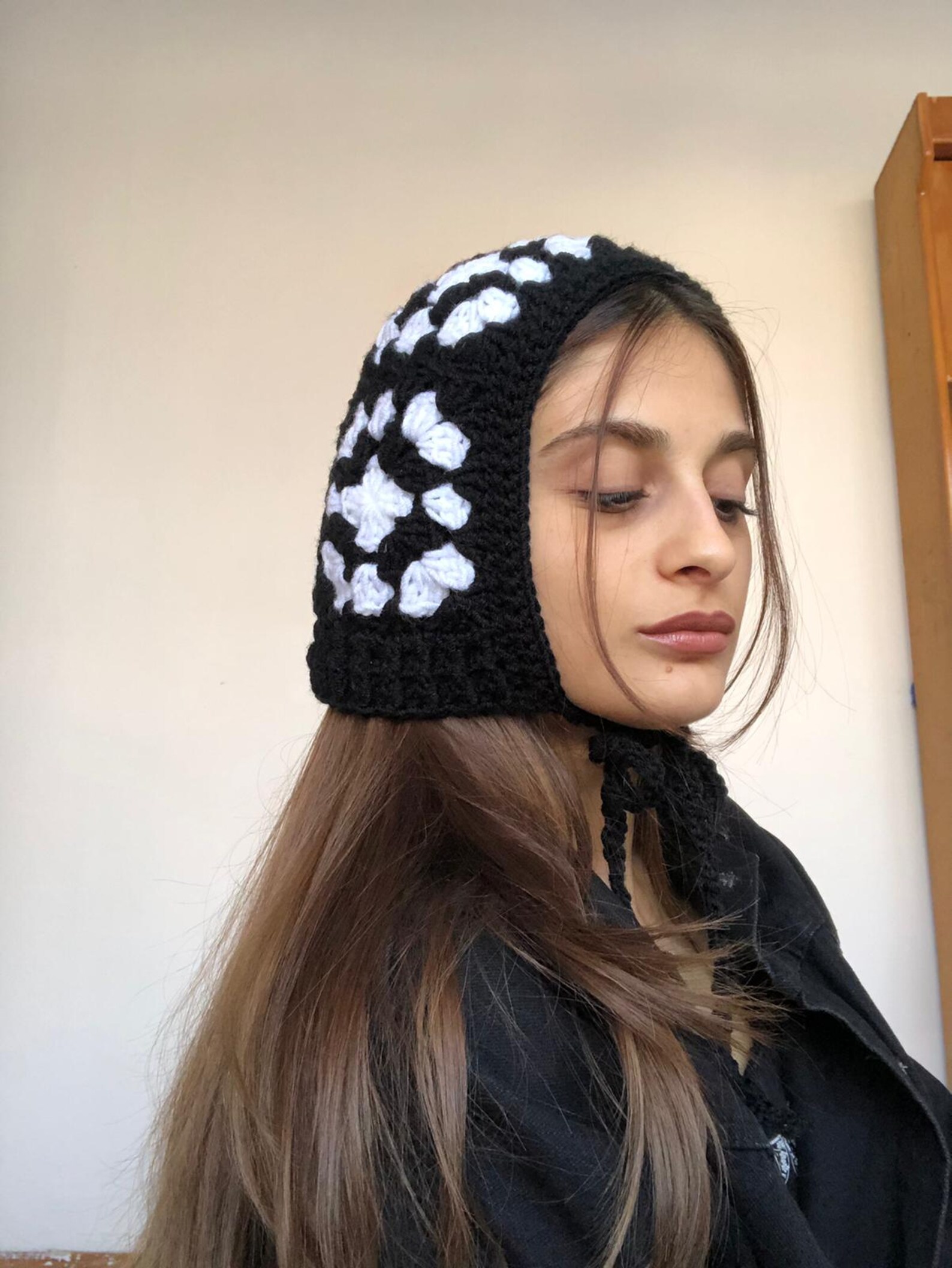 Crochet Granny Square Bonnet, Granny Square Bonnet, Crochet Bonnet ...