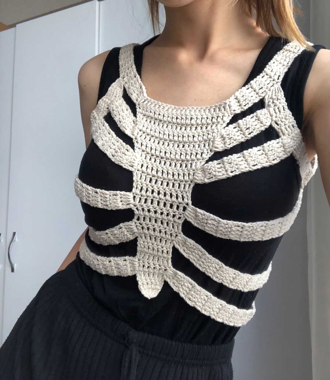 Crochet Skeleton Crop Top - Etsy