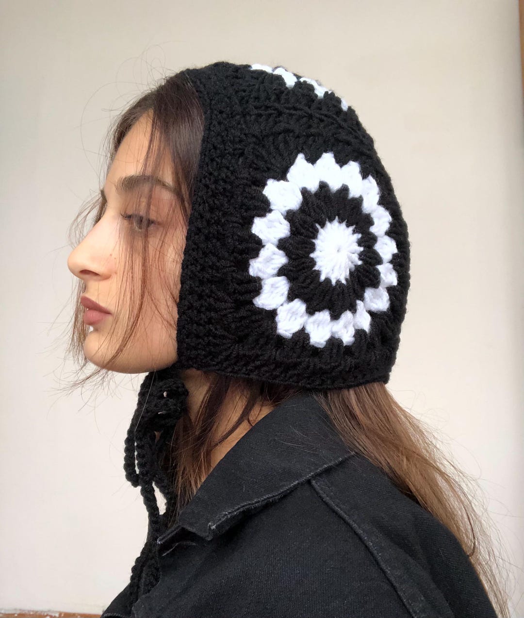 Crochet Bonnet, Crochet Granny Square Bonnet, Granny Square, Granny ...