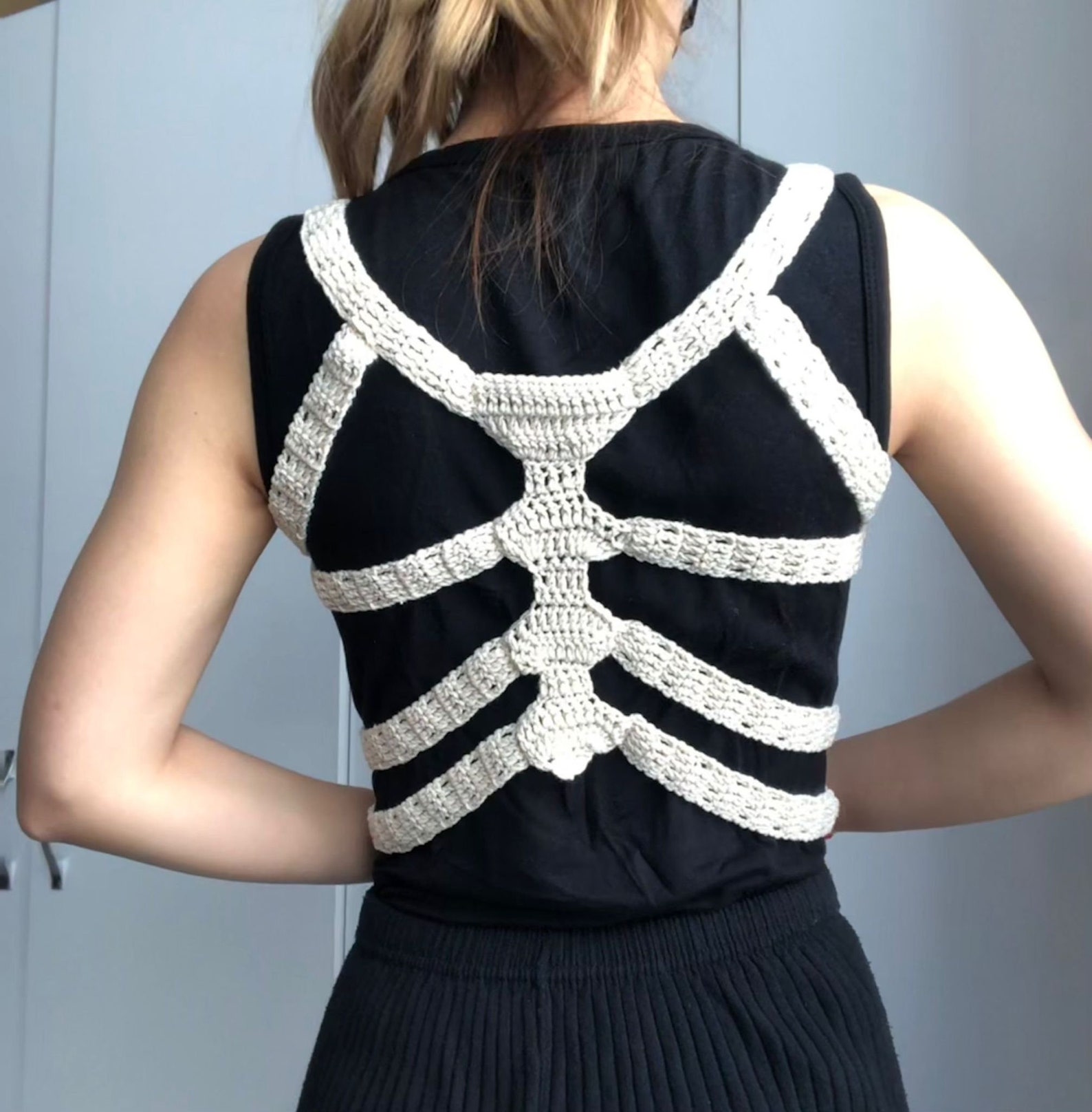 Crochet Skeleton Crop Top - Etsy