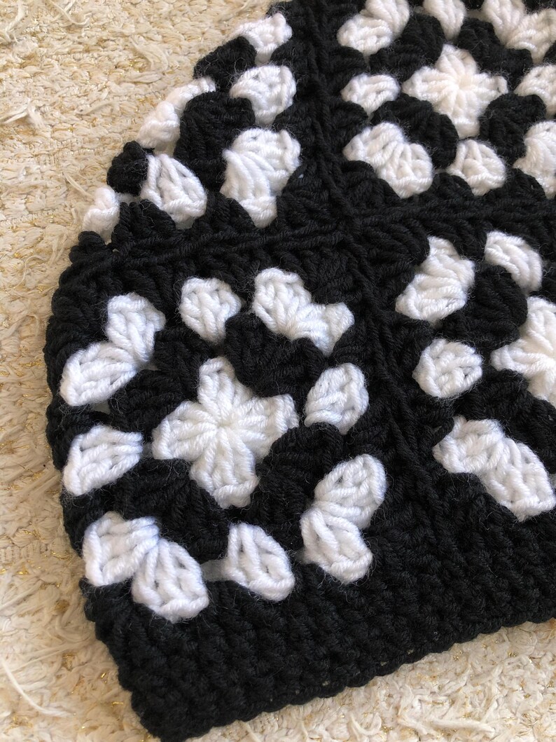 Crochet Granny Square Bonnet, Granny Square Bonnet, Crochet Bonnet ...