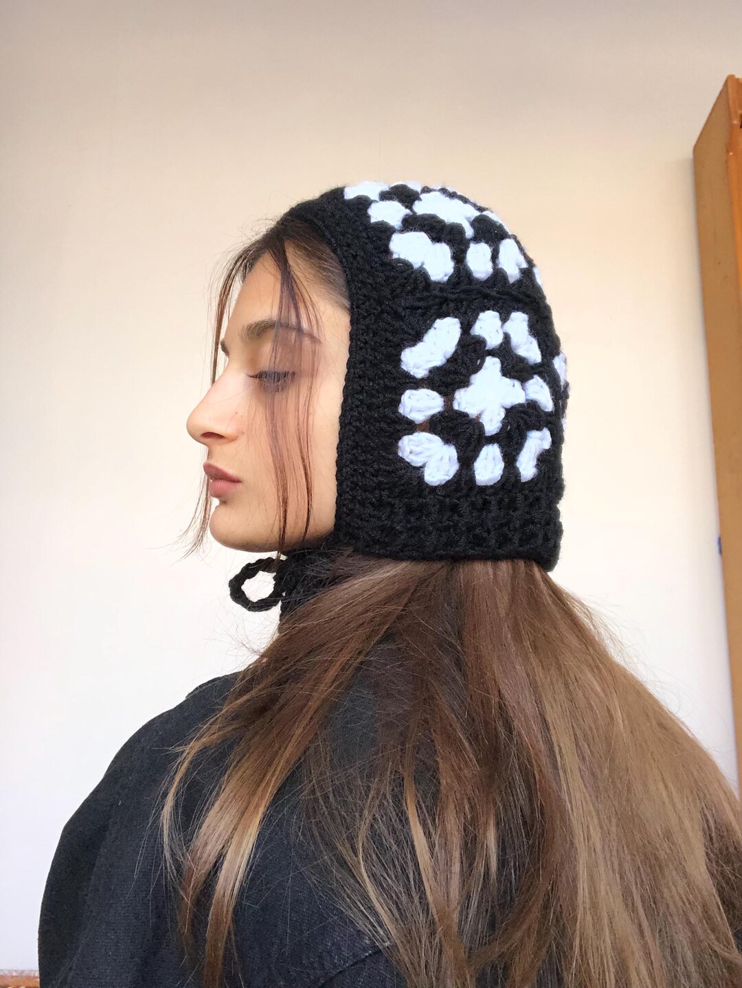 Crochet Granny Square Bonnet, Granny Square Bonnet, Crochet Bonnet ...