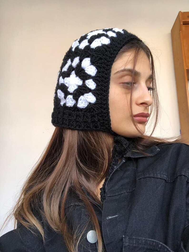 Crochet Granny Square Bonnet, Granny Square Bonnet, Crochet Bonnet ...