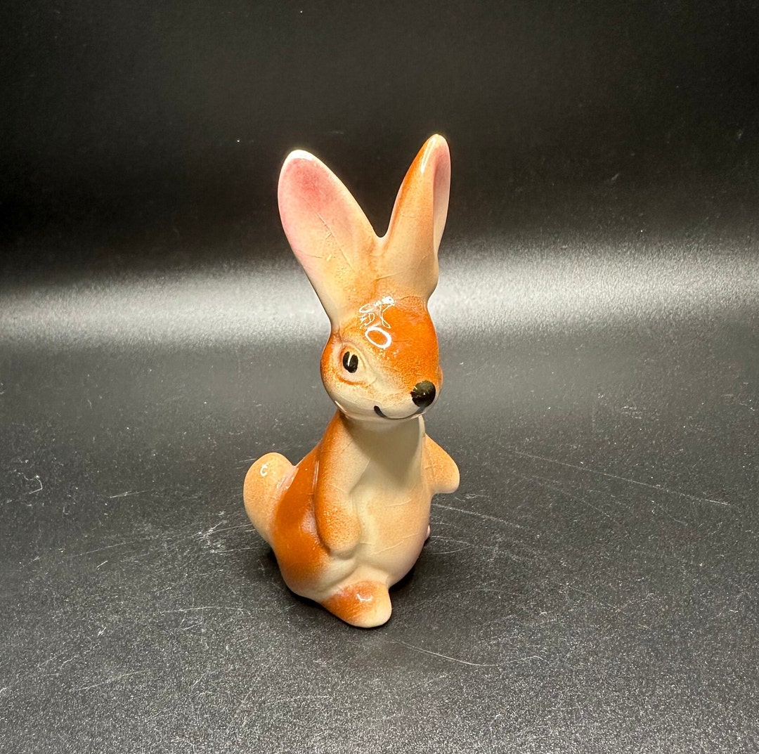 Vintage Porcelain Bunny Figurine - Etsy