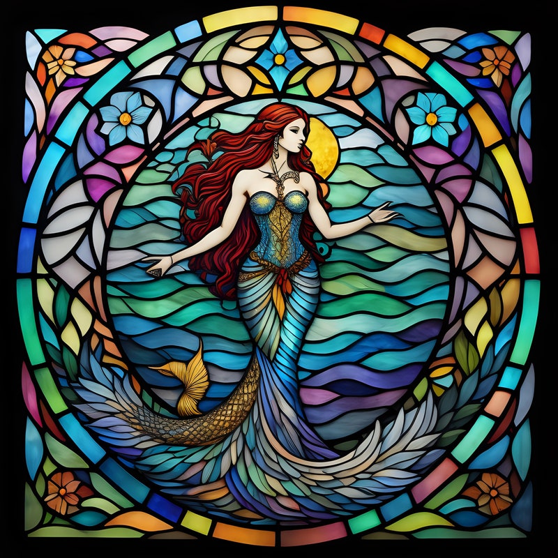 Stained Glass Mermaid - Etsy