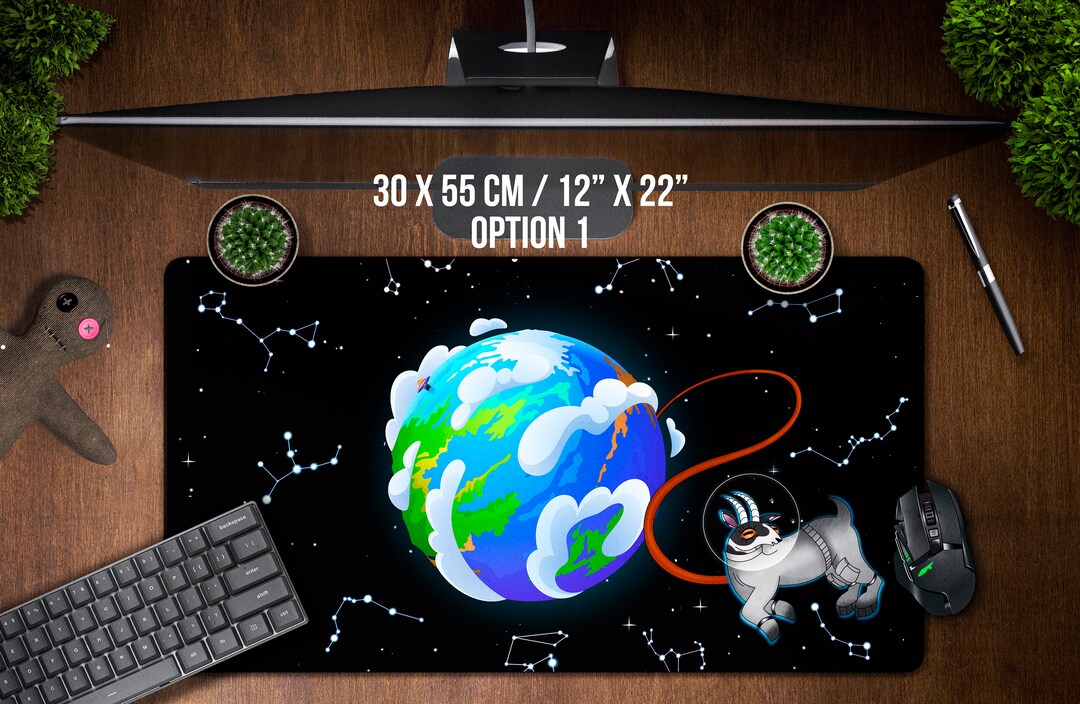 G.O.A.T Cute Animal Goat Desk Mat Space Earth Playmat - Etsy