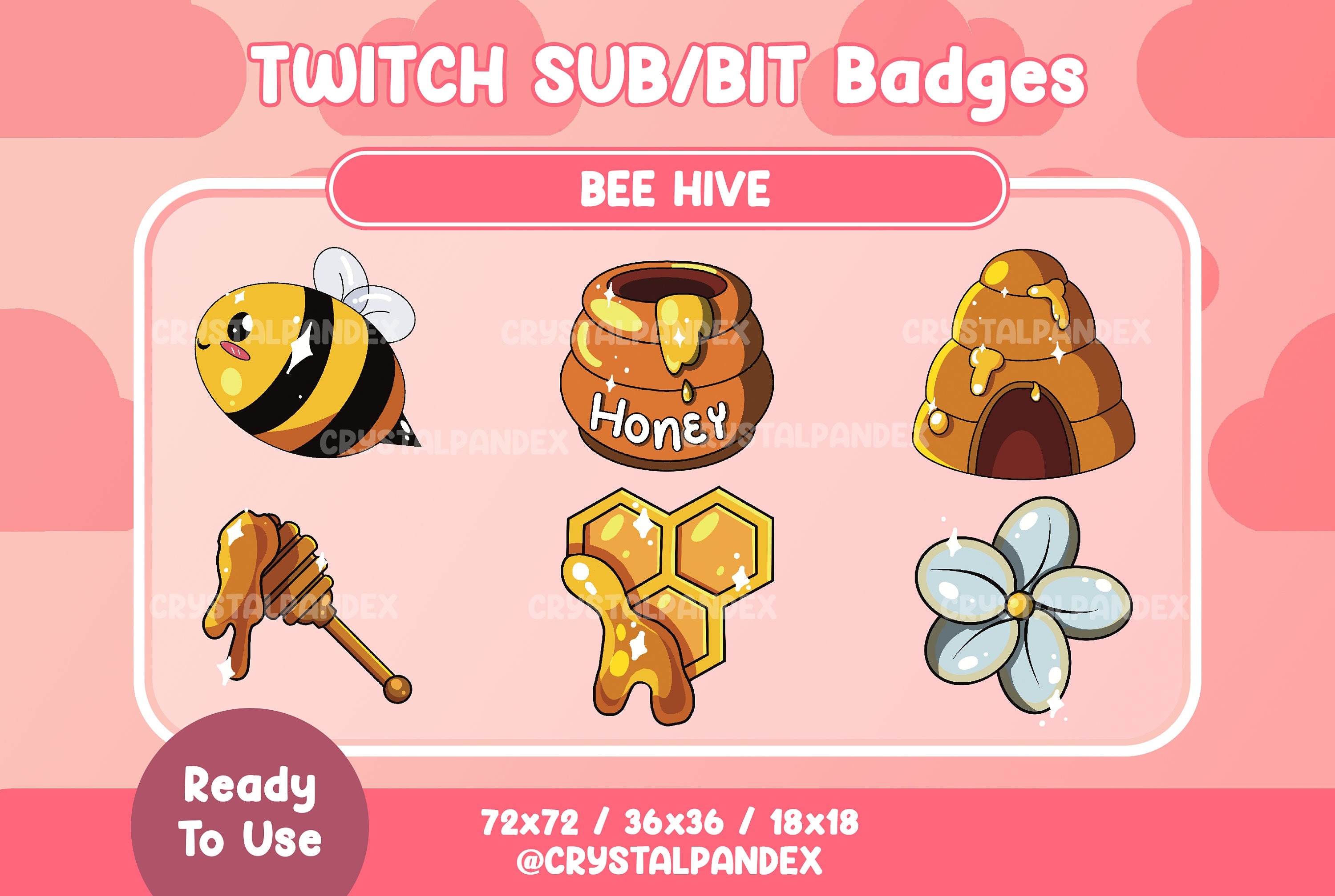 Kawaii Bee Twitch Sub Badges Bit Badges Twitch Graphics | Etsy UK