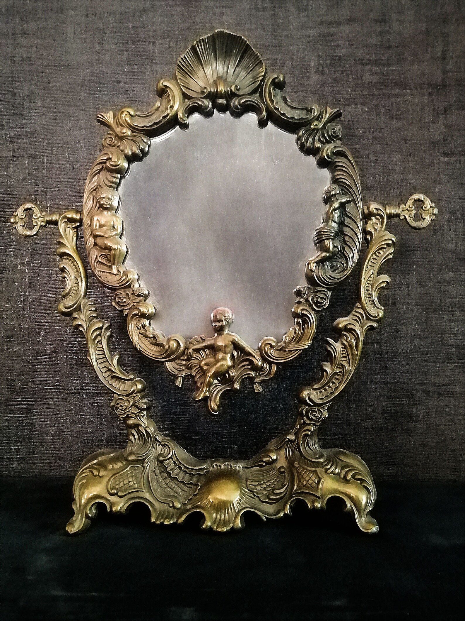 Stunning Vanity Mirror From 1940's With Putti Figurine - Etsy