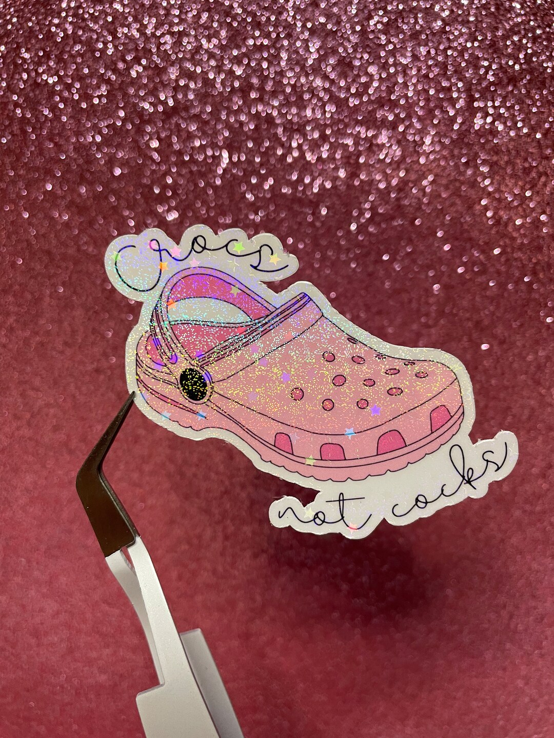 Cr*cs, Not C*cks| Sparkly Feminist Shoe Sticker| 2.5 Inch Die Cut ...