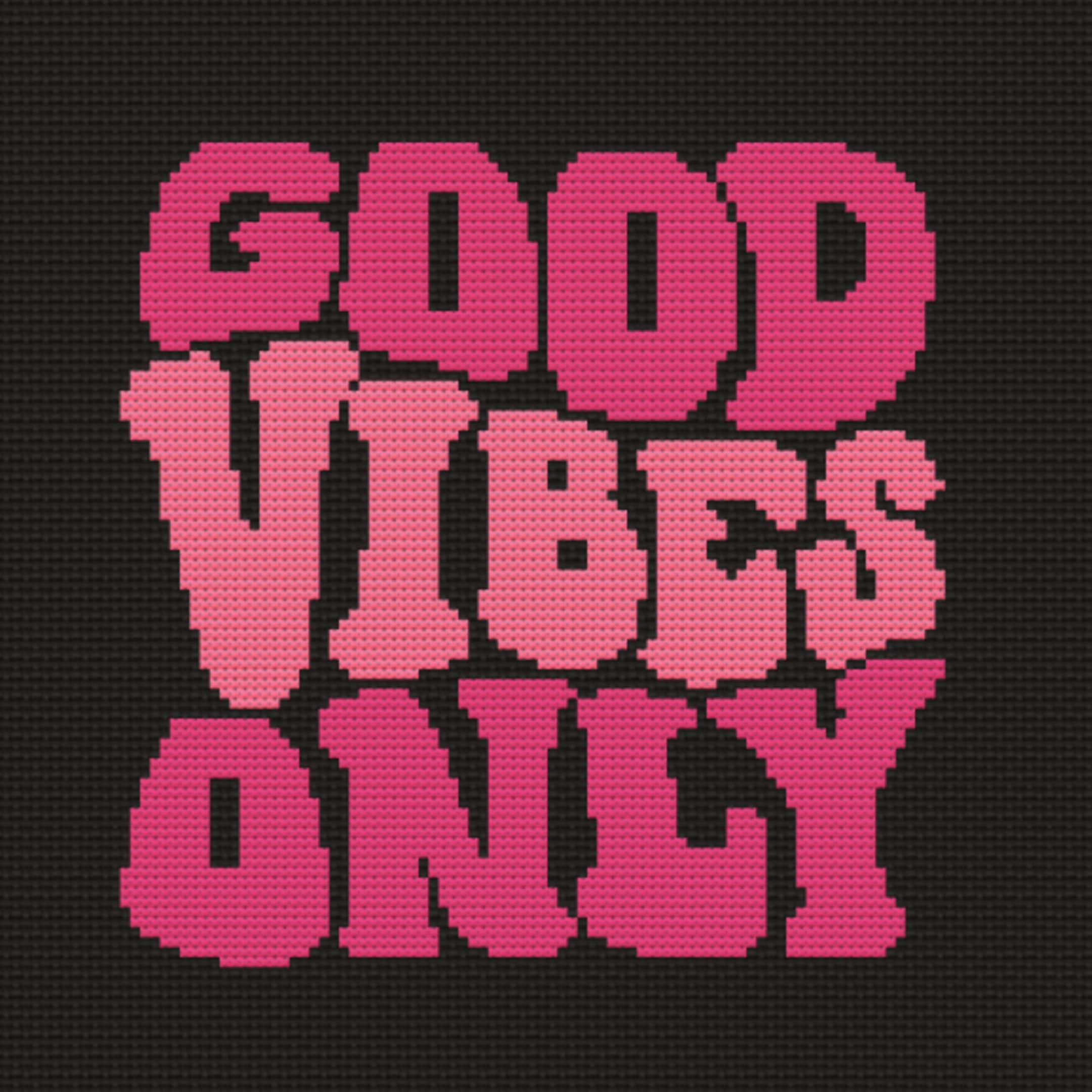 Good Vibes Only| Retro 70s Style Font| Downloadable PDF Cross Stitch ...