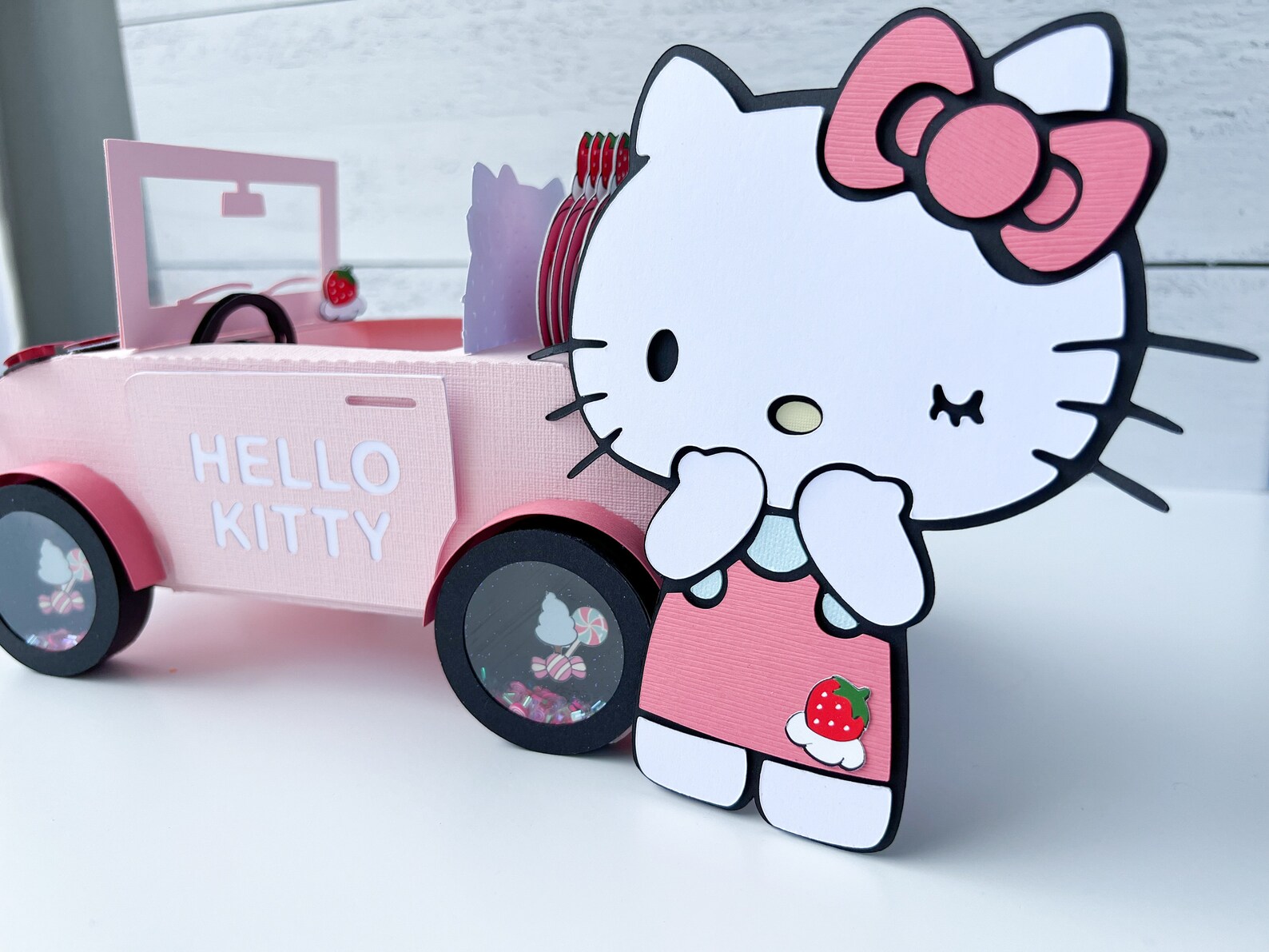 Pink Kitty Car| Center Piece| Room Decorations| Rolling Car| Hellokitty Decor - Etsy
