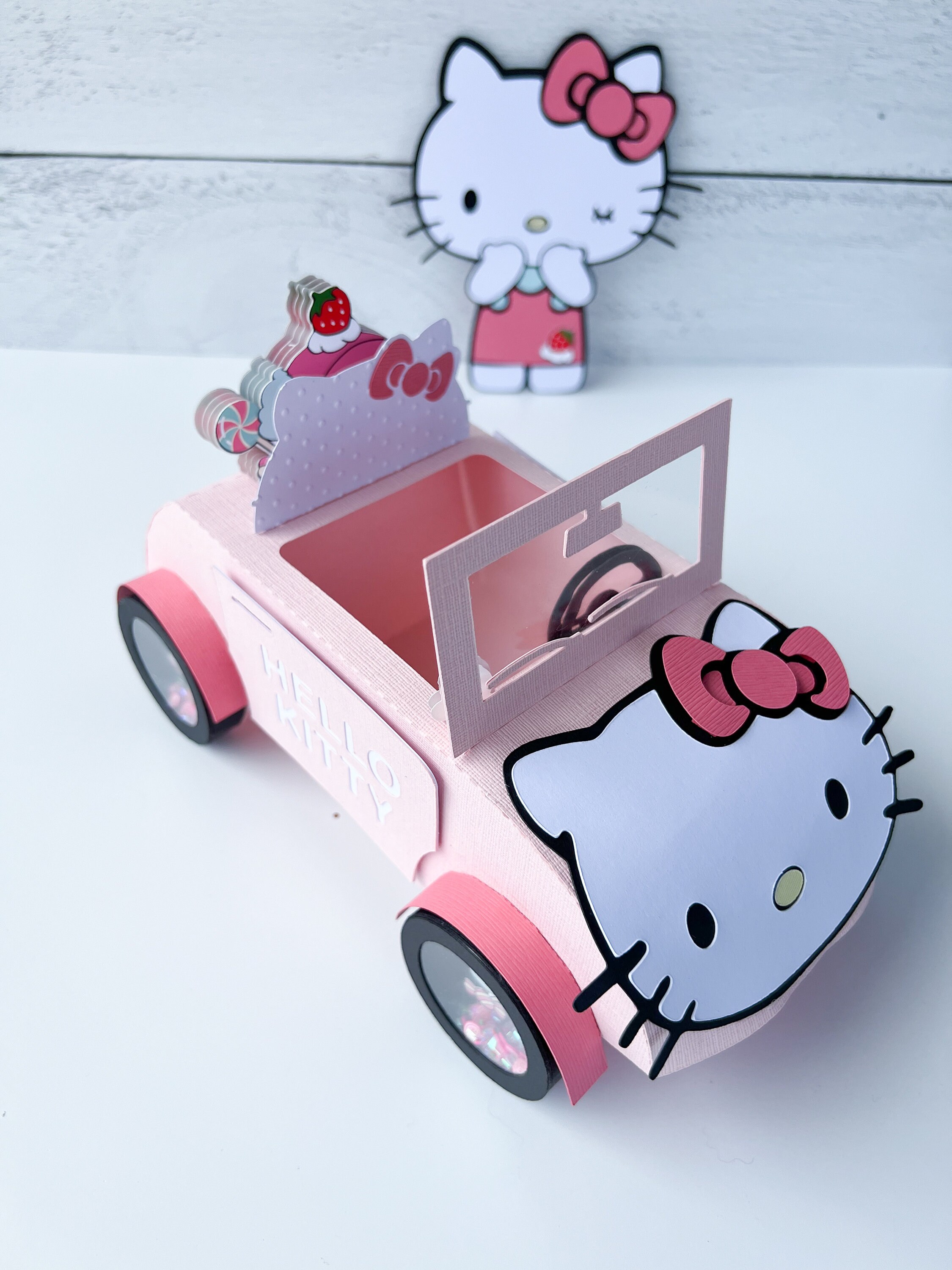 Pink Kitty Car| Center Piece| Room Decorations| Rolling Car| Hellokitty Decor - Etsy