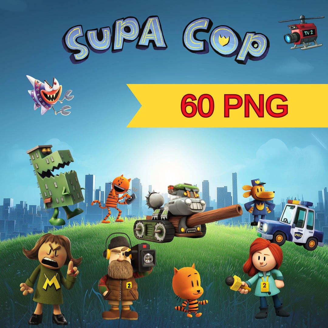 Dog Man PNG, Super Cop, Dog Movie Clipart, Digital Download, Papercraft ...