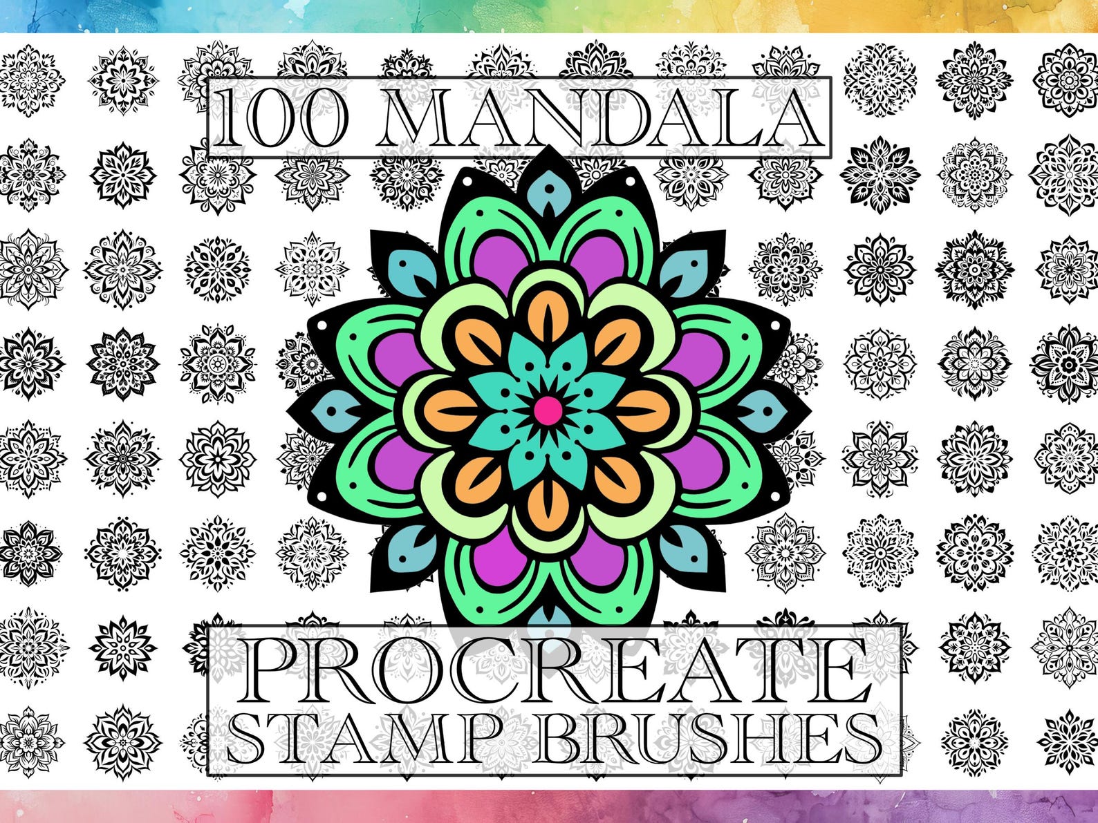 100+ Mandala Procreate Stamp Brushes Set Vol. 1, 2, 3- Ornamental Flash ...