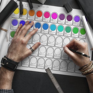 100 Color Printable Swatch Chart- Generic - DIY- Artist Reference ...