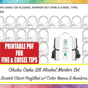 PDF- OHUHU OAHU 128 Color Alcohol Marker Swatch Chart- Chisel and Fine ...