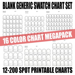 16 Printable Color Swatch Chart Mega Pack- DIY Generic- Colored Pencils ...