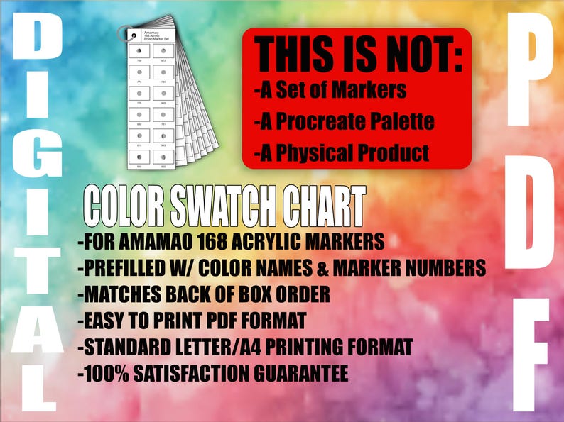 AMAMAO 168 Acrylic Marker Swatch Chart Bundle: Fan & Classic Style (PDF ...