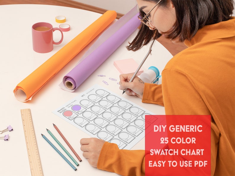 25 Color Swatch Chart Printable- Generic - DIY- Artist Reference ...