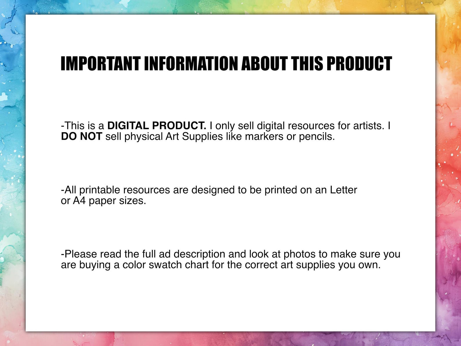 24 Color Printable Swatch Chart- Generic - DIY- Artist Reference ...