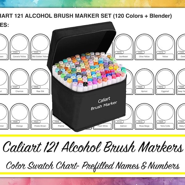 Swatch Chart for the Caliart Alcohol Markers - Etsy