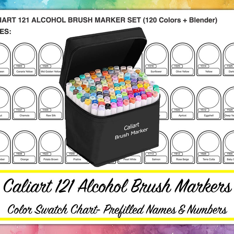 Swatch Chart for the Caliart Alcohol Markers - Etsy
