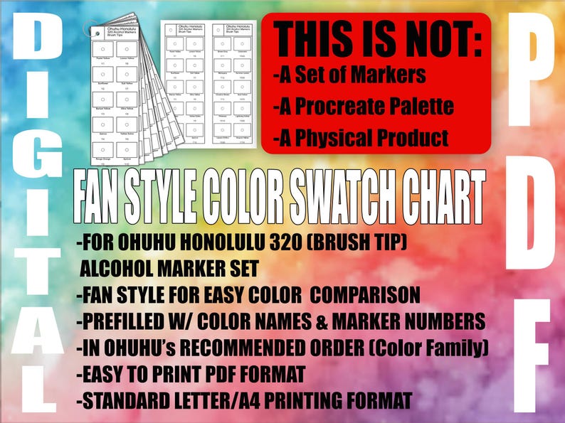 Ohuhu Honolulu 320 Color Swatch Chart Bundle: Classic + Fan Style (PDF ...