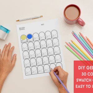 30 Color Swatch Chart Printable Generic DIY Artist - Etsy