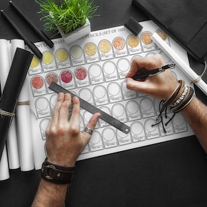 Derwent Lightfast 100 Colored Pencils Color Swatch Chart- Prefilled ...