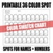 36 Color Printable Swatch Chart Generic DIY Artist Reference Colored ...