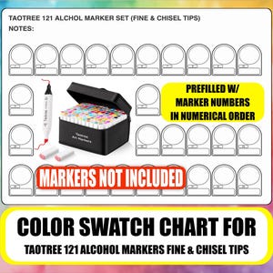 Taotree 121 Color Swatch Chart (PDF Sheets) - Etsy