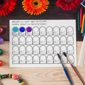 16 Printable Color Swatch Chart Mega Pack- DIY Generic- Colored Pencils ...