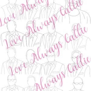 LDS Prophet and Apostles Outline Clipart - Etsy