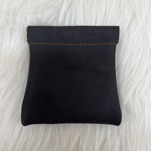 Medium Leather Snap Open Pouches, Snap Coin Purses, Leather Pop Open ...