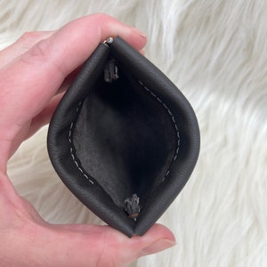 Medium Leather Snap Open Pouches, Snap Coin Purses, Leather Pop Open ...