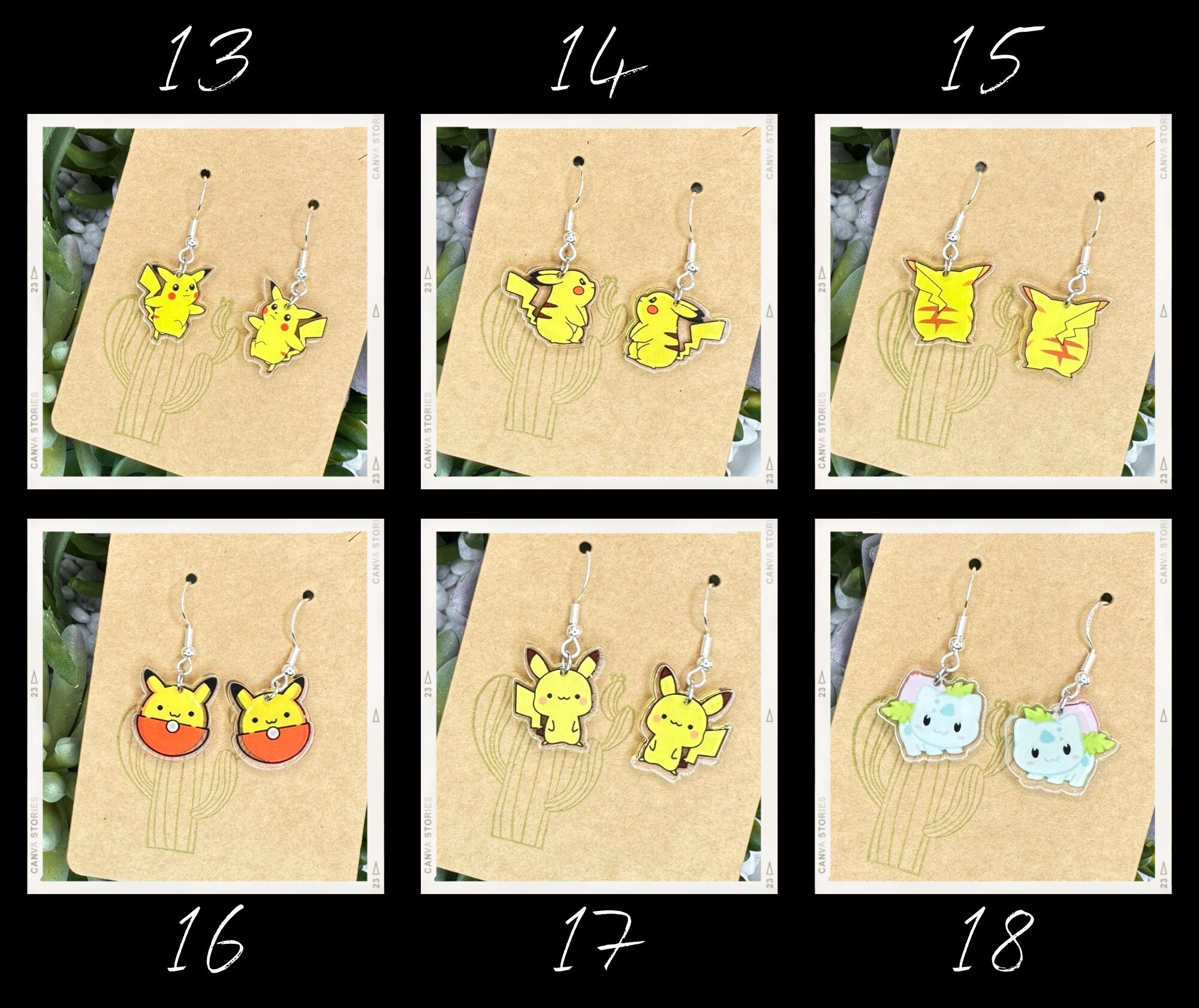 Pokemon Earrings - Etsy
