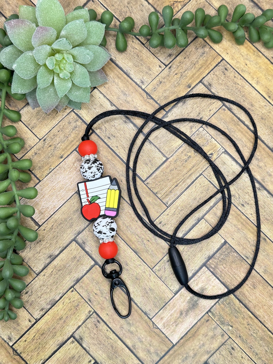 Notebook Paper Beaded Lanyard - Etsy
