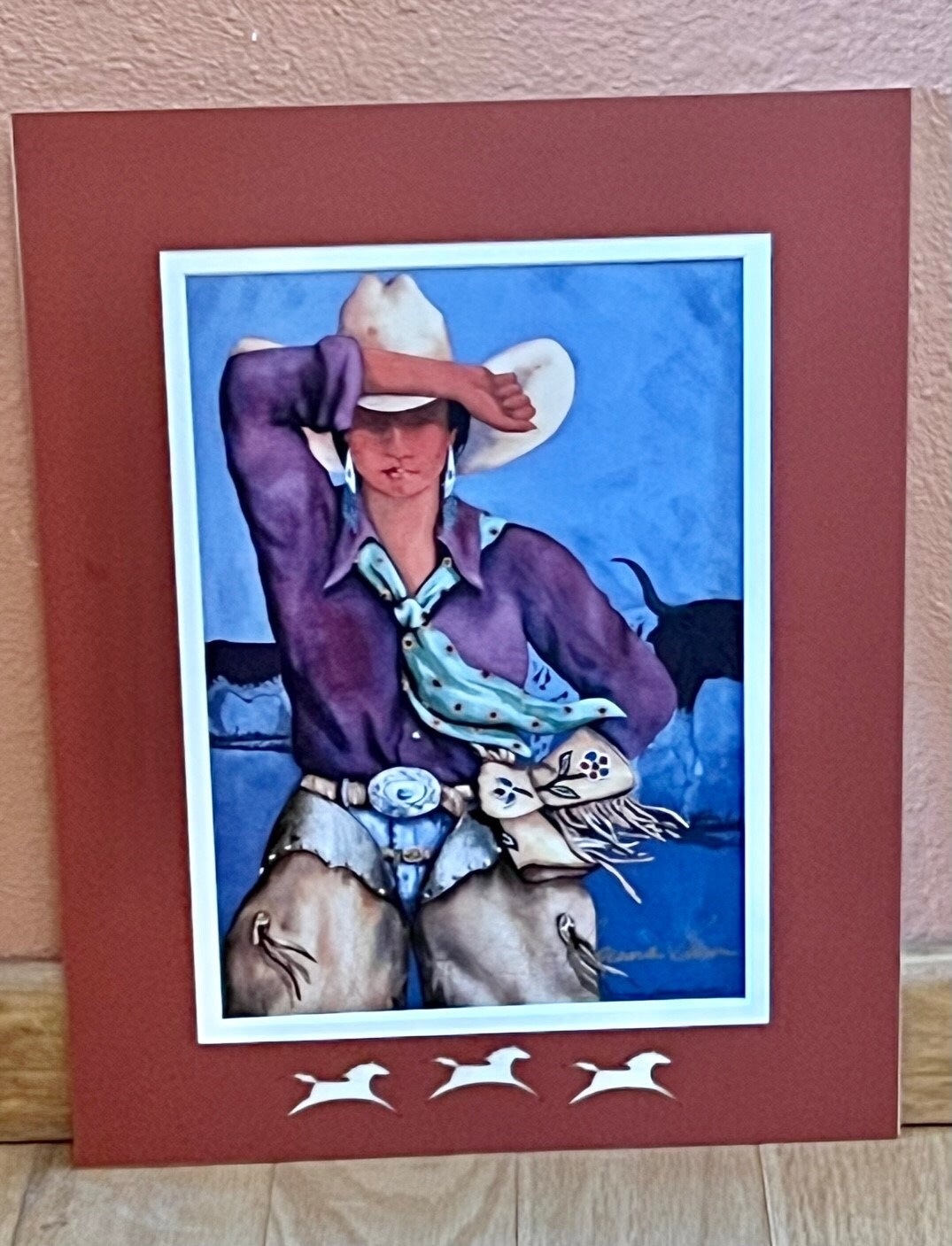 Doreman Burns Cowgirl Print, Signed, Double Matted Western "looking for ...