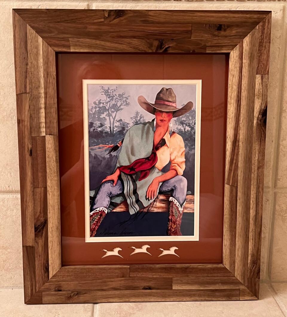 Doreman Burns Cowgirl Signed Print Matted Framed Western Decor ...